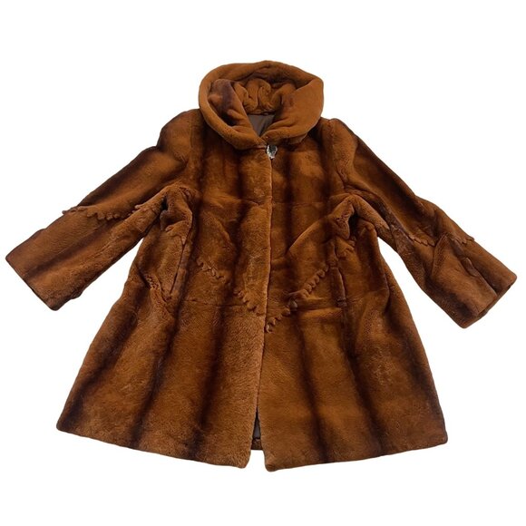 unbranded | Jackets & Coats | Vintage Brown Mink Fur Coat With Shawl ...